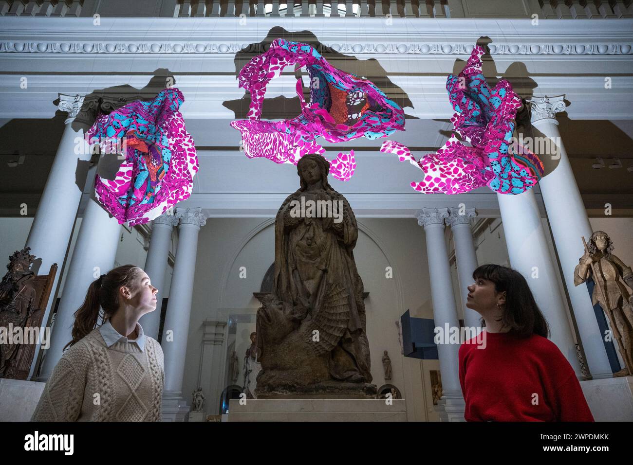 London, UK. 7 March 2024. The Edinburgh Seven Tapestry, a tapestry ...