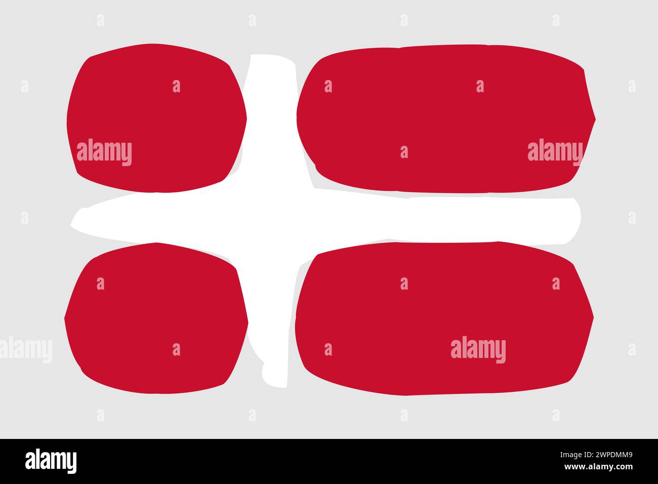 Denmark flag - painted design vector illustration. Vector brush style ...