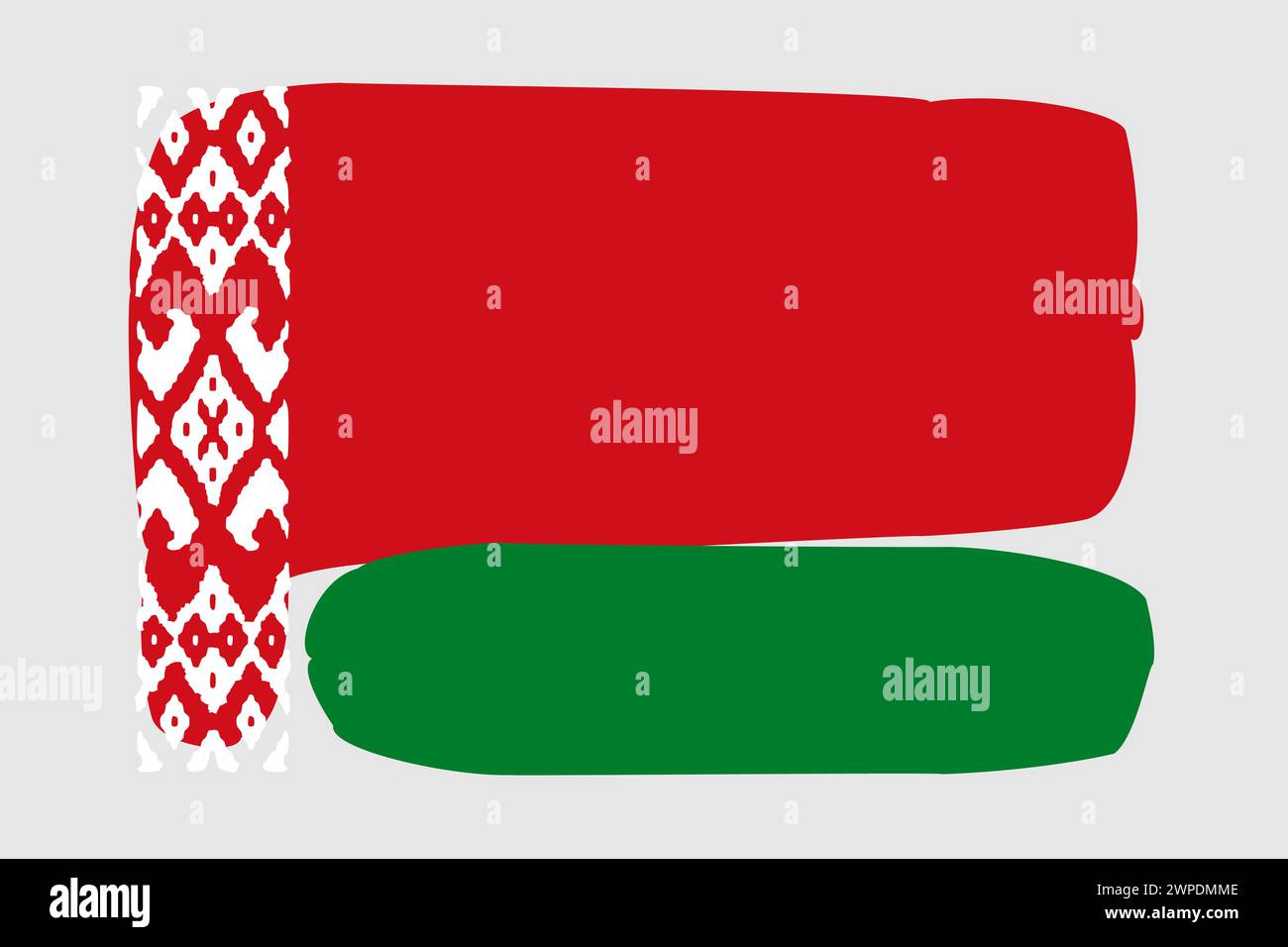 Belarus flag - painted design vector illustration. Vector brush style ...