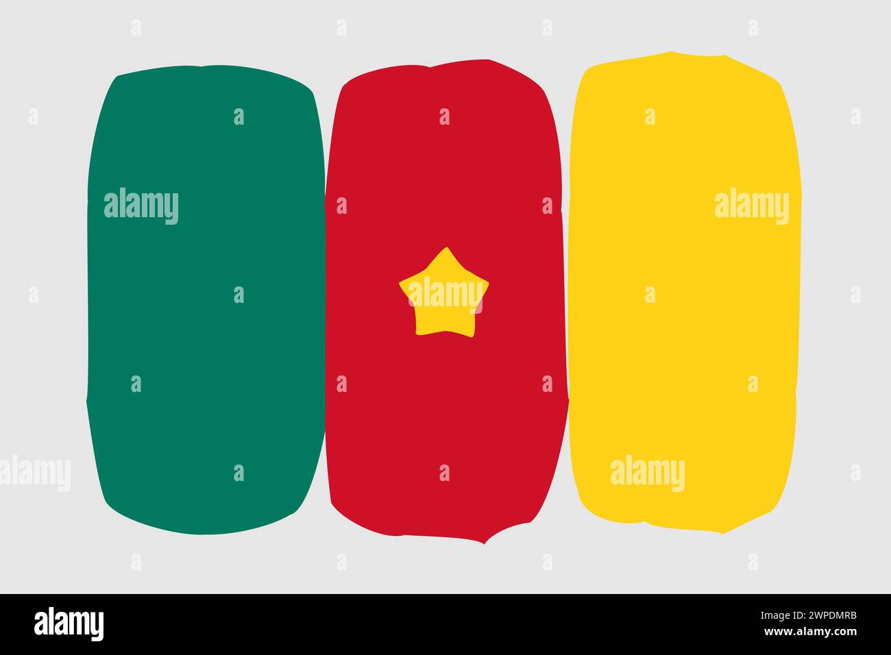 Cameroon flag - painted design vector illustration. Vector brush style ...