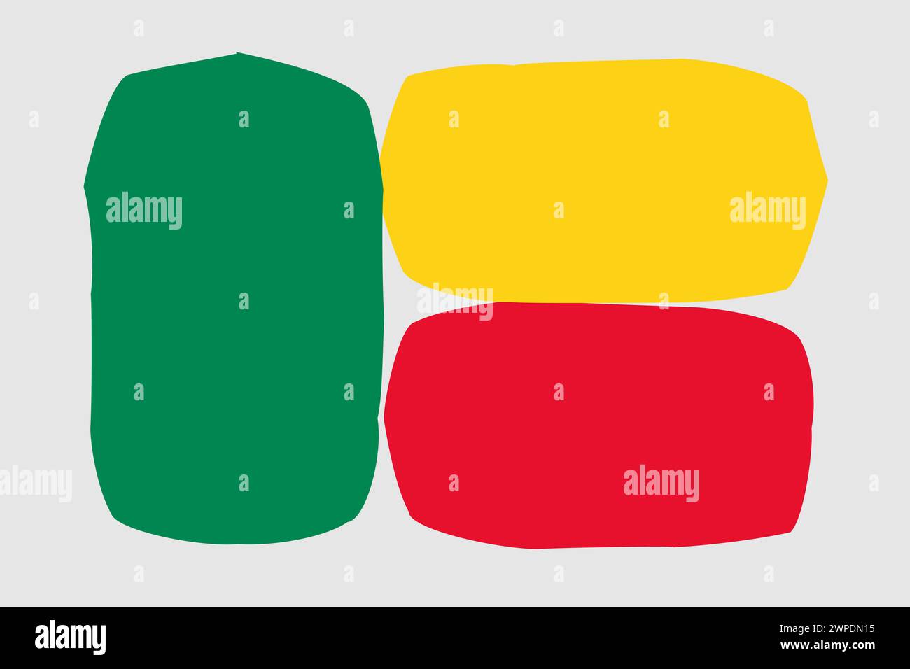 Benin flag - painted design vector illustration. Vector brush style ...