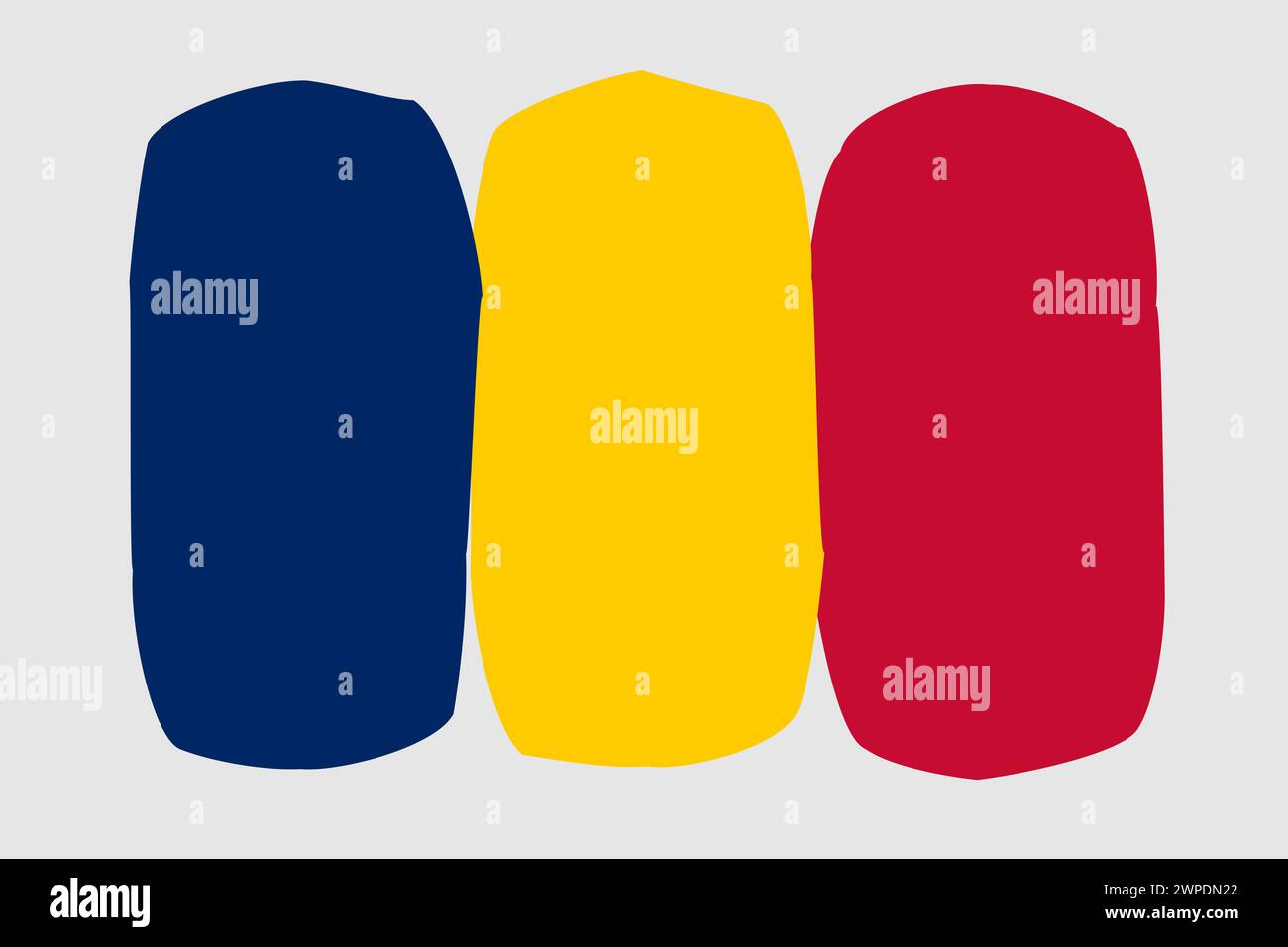 Chad flag - painted design vector illustration. Vector brush style ...