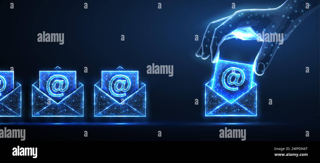Digital hand put letters in to the envelops. AI mailing, email icon ...