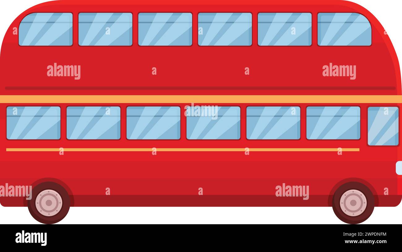 Traffic london bus icon cartoon vector. Tour front. Britain cab city ...