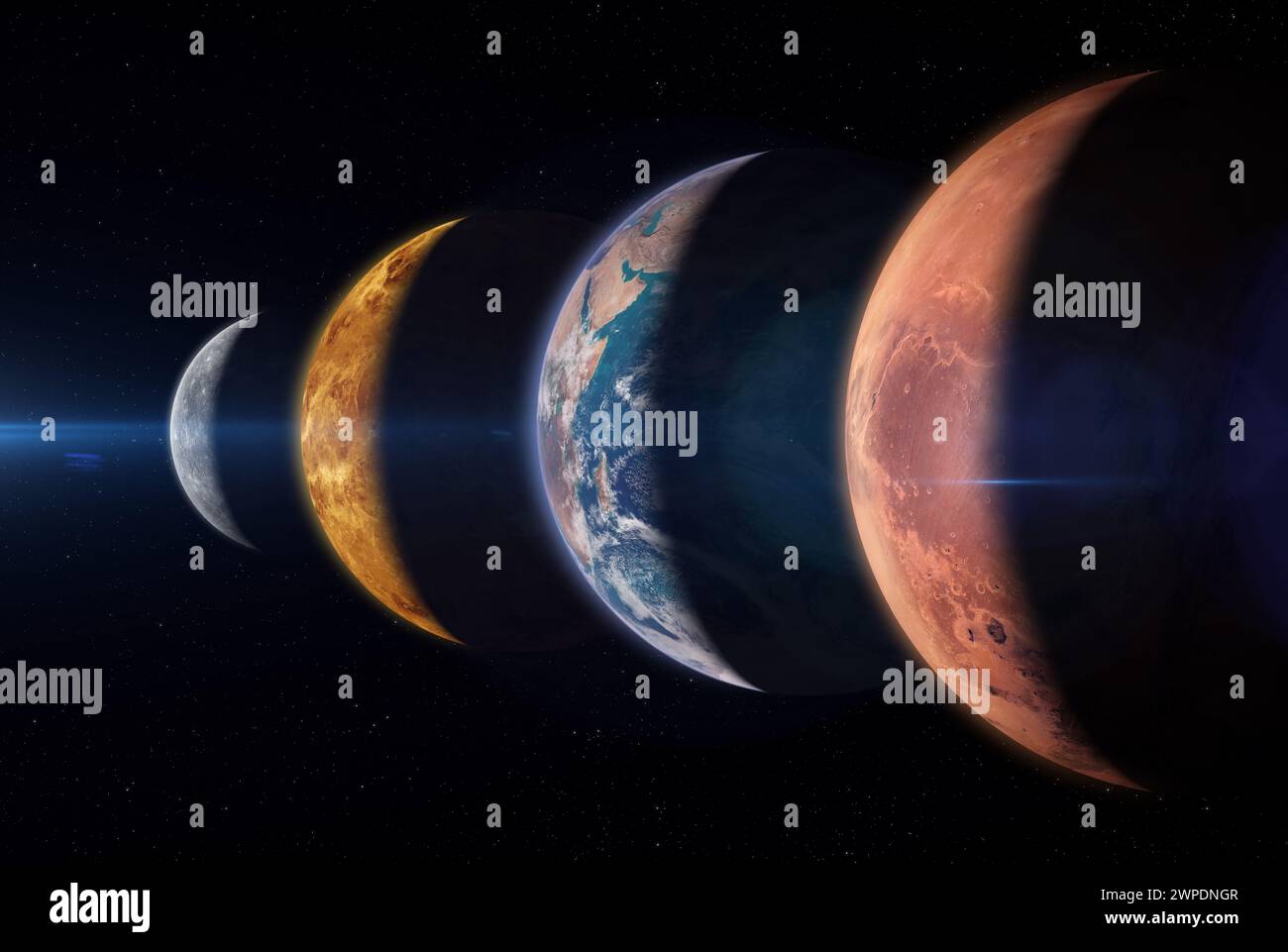 Planets Mercury, Venus, Earth and Mars. Terrestrial planets. Planetary ...