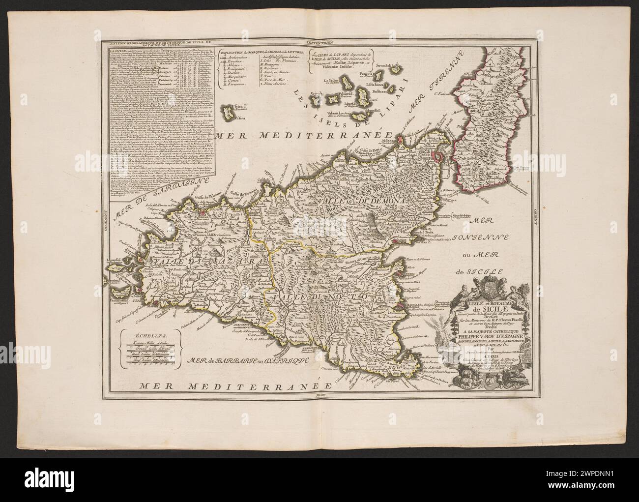 Map showing the island and kingdom of Sicily as part of the Spanish ...