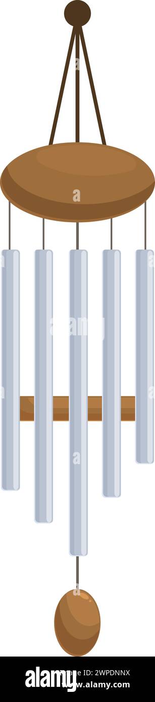 Hang wind chime icon cartoon vector. Vacation fair. Traditional painted ...