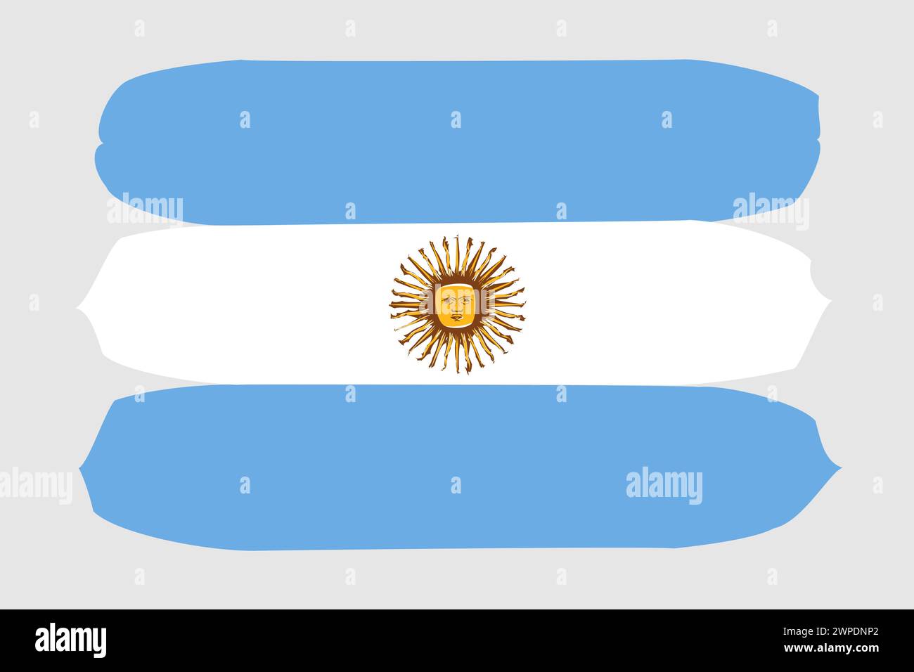 Argentina flag - painted design vector illustration. Vector brush style ...