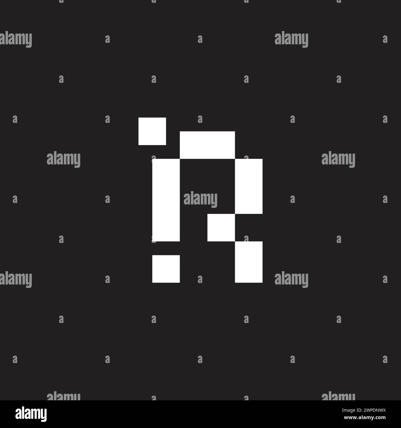 letter r simple geometric pixels dots logo vector Stock Vector Image ...