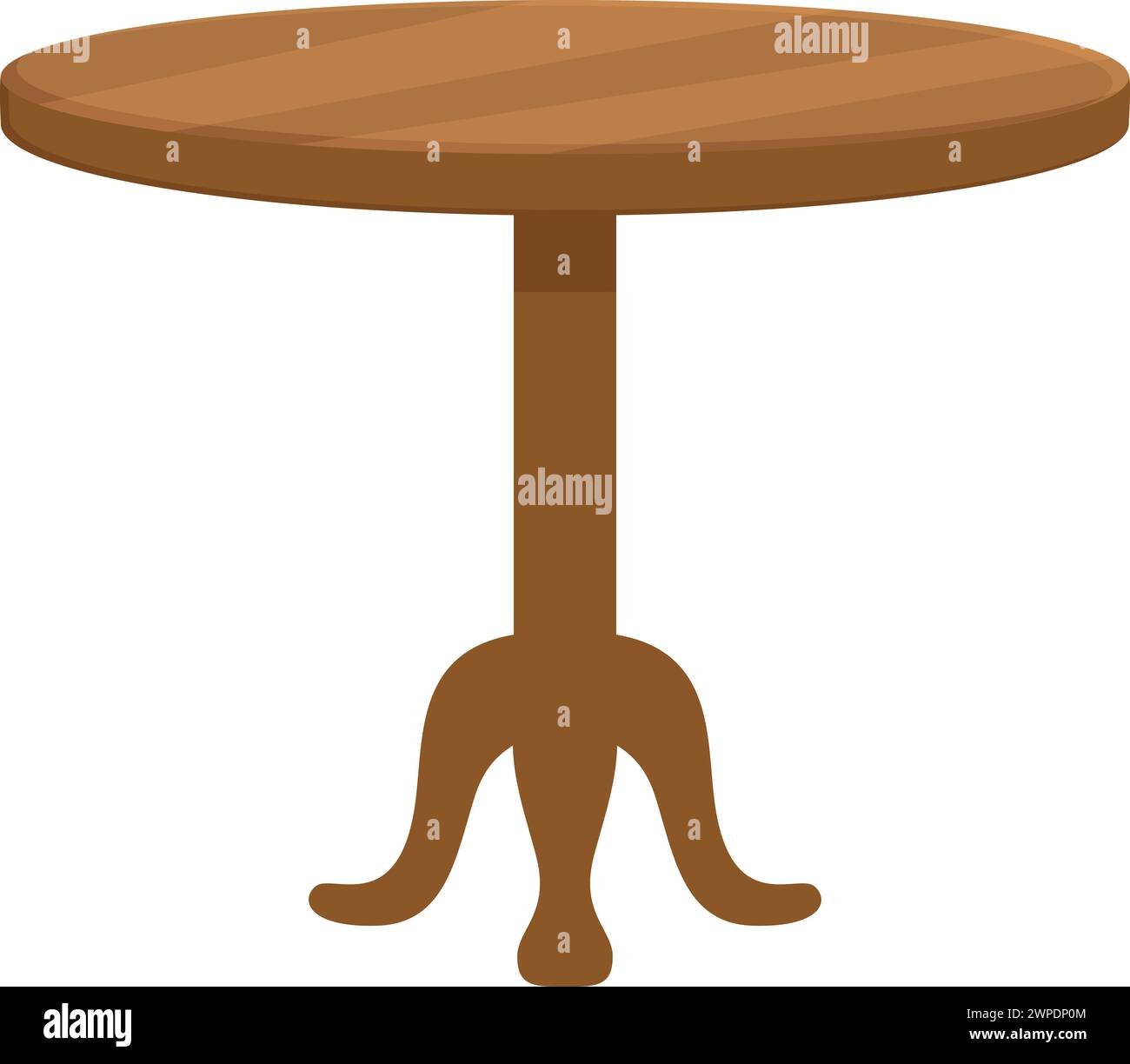 Wooden round table icon cartoon vector. Room home accessories. Sale ...