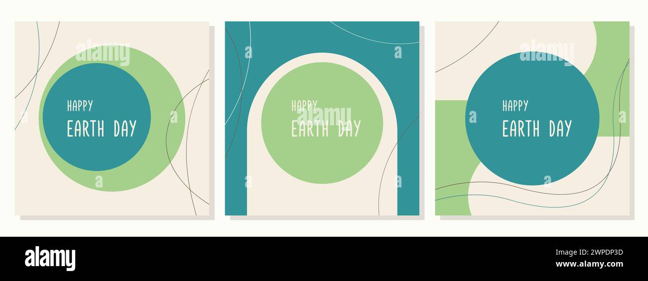 Posters set of Earth Day , brochure, flyer templates. Eco abstract ...