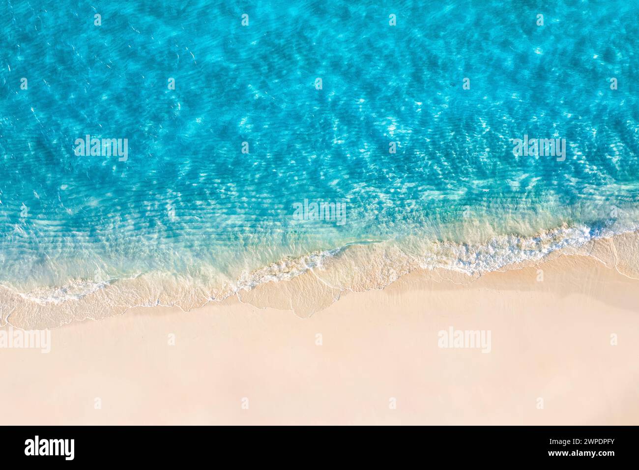 Relaxing top aerial beach scene. Summer vacation holiday destination ...