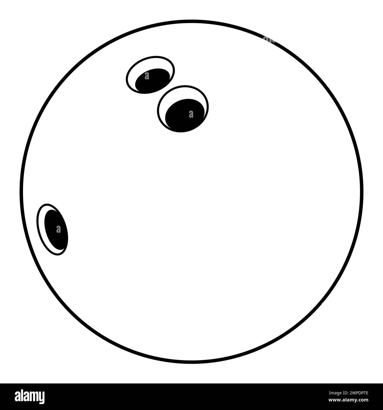 Bowling ball - black and white vector silhouette symbol illustration ...