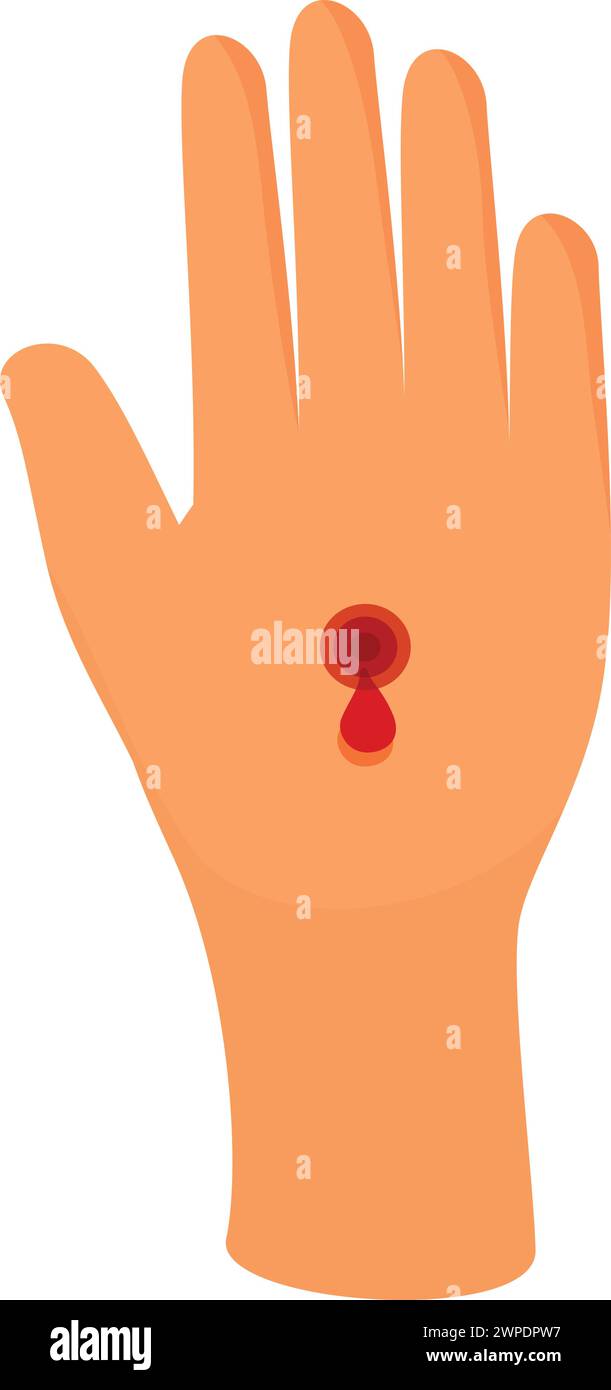 Christ hand with blood hole icon cartoon vector. Holy week. Celebration ...