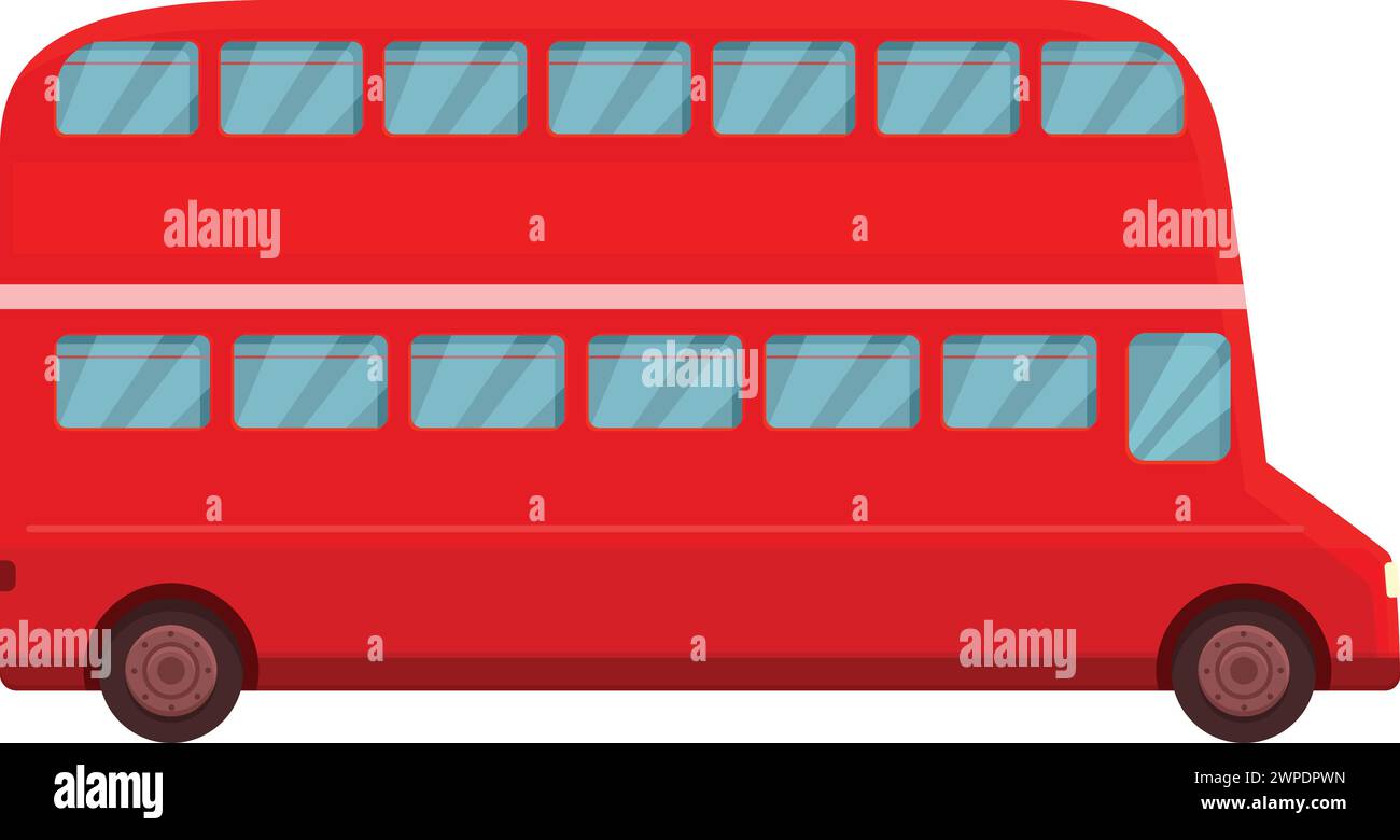 Transport red bus icon cartoon vector. Public travel city. Truck side ...