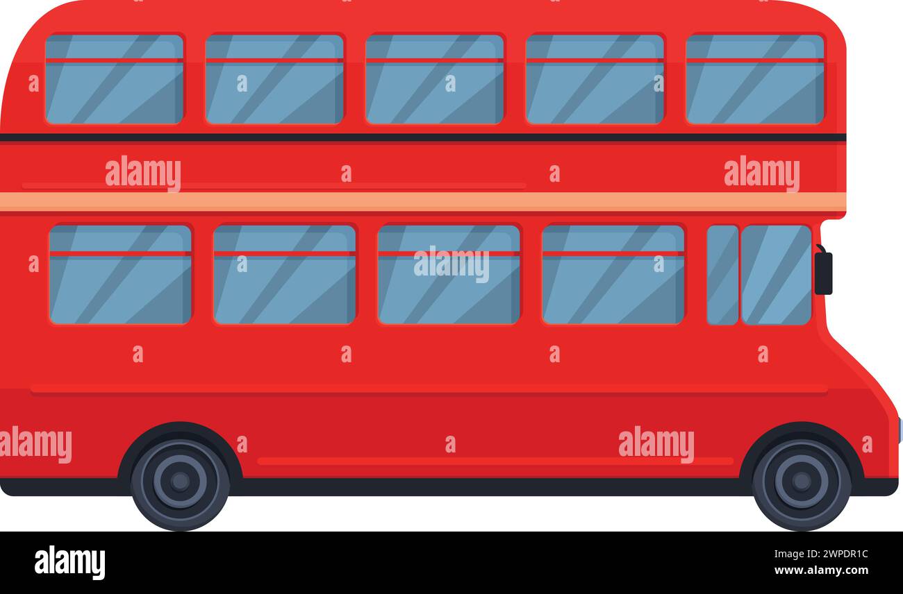 Tourist red bus icon cartoon vector. Tourism side excursion classic. Terminal group Stock Vector ...