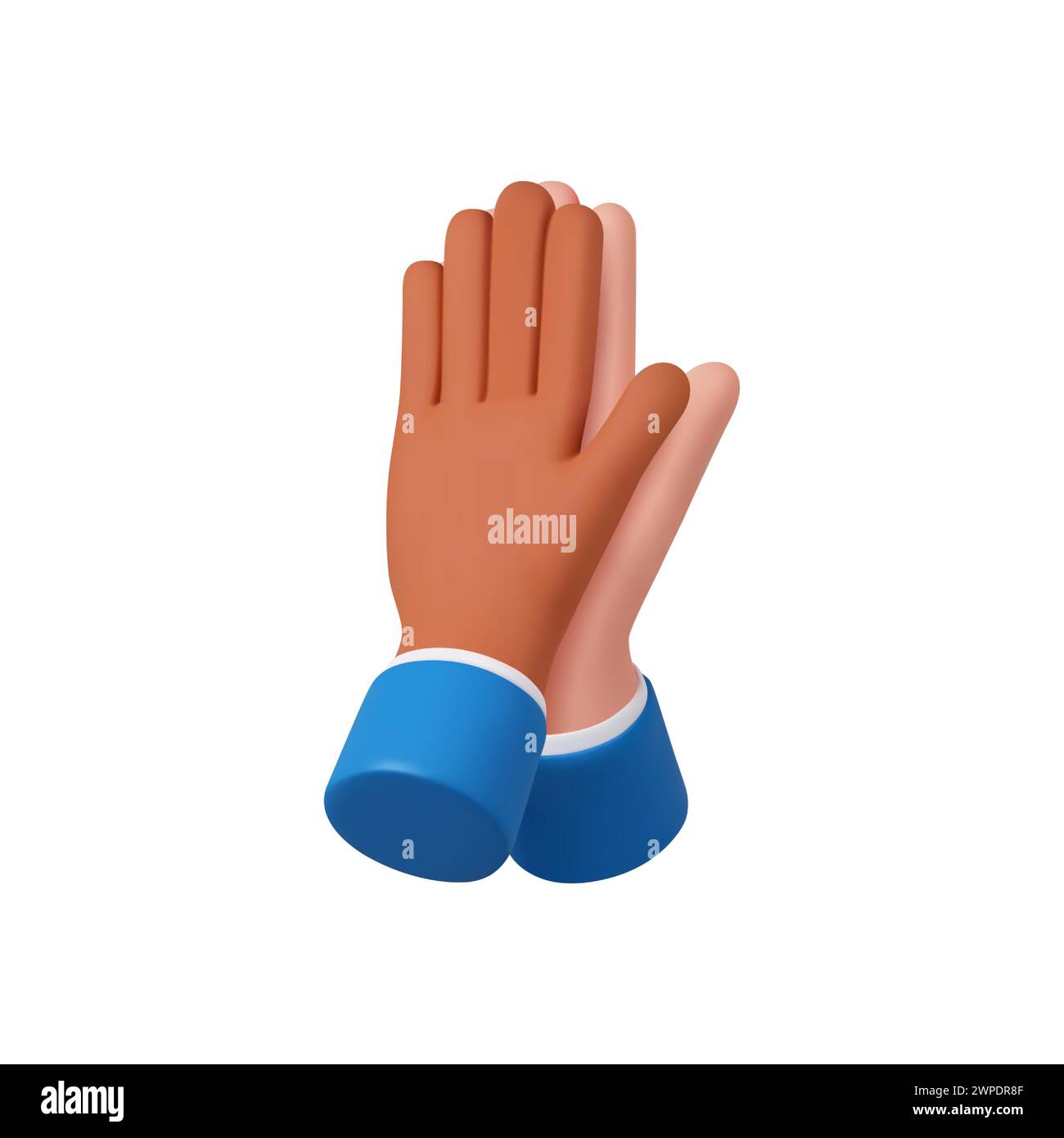 3d Cartoon character hands prayer gesture. Hope concept. 3d rendering ...
