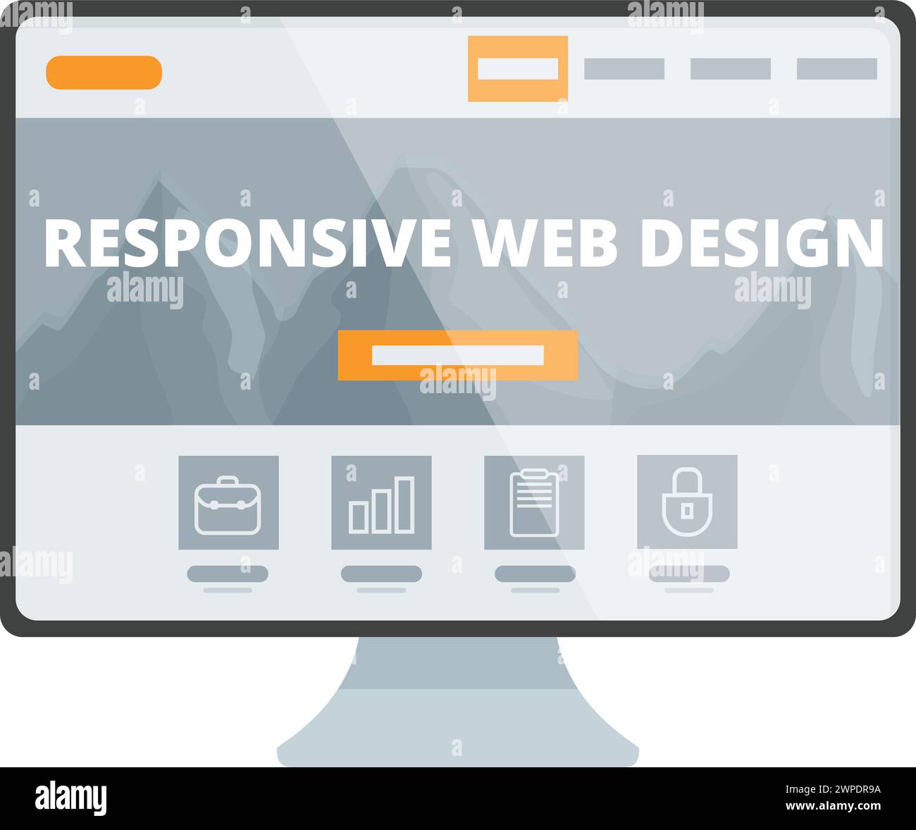 Software modern developer icon cartoon vector. Desktop monitor page ...
