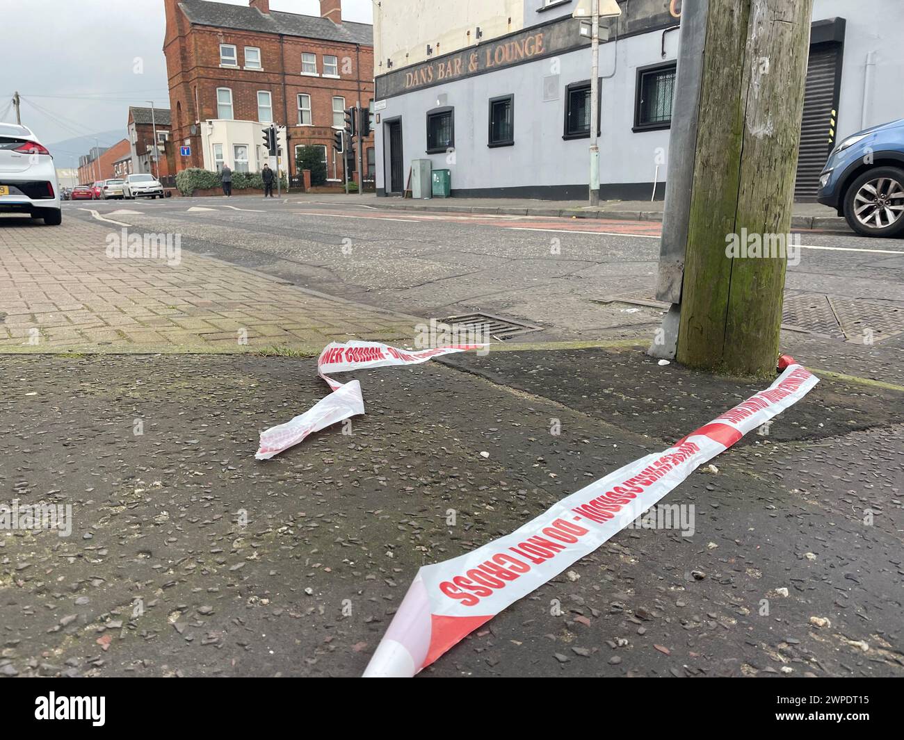 The scene on Cupar Street in Belfast where a man was fatally injured on ...