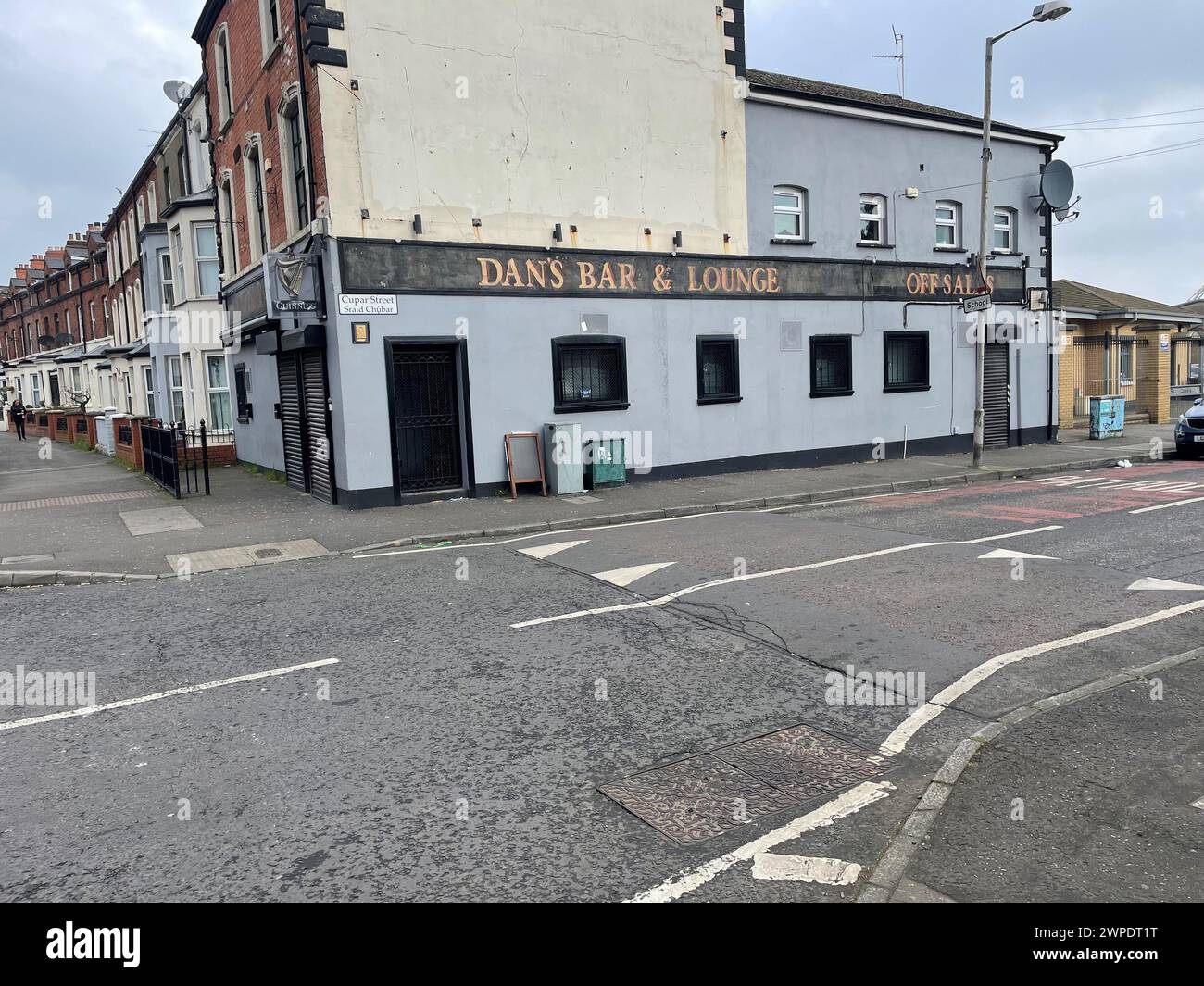 The scene on Cupar Street in Belfast where a man was fatally injured on ...