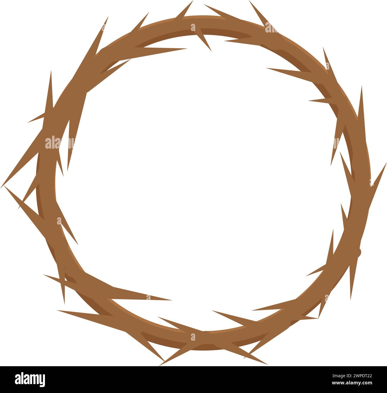 Christ spike crown icon cartoon vector. Holy Easter week. Cross ...