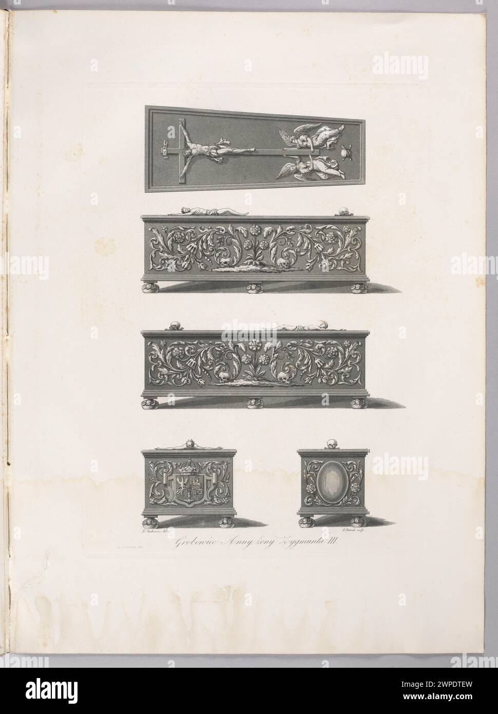 Illustration of the tomb of Queen Anna, known as Onych III, in Krakow ...