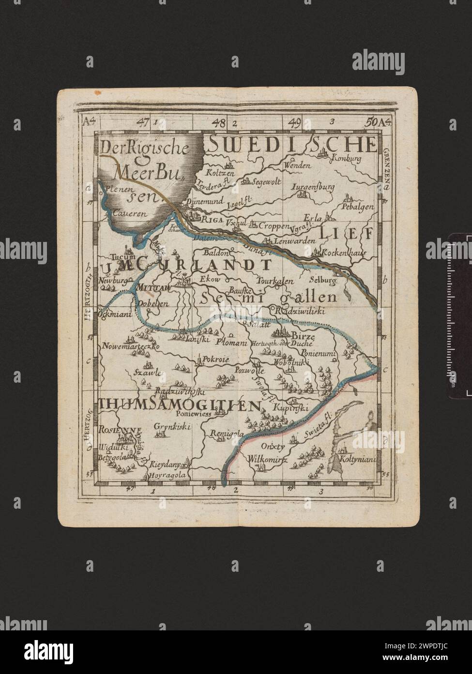 A map by Johann Stridbeck depicting Bay Riga and the Otwa region circa ...