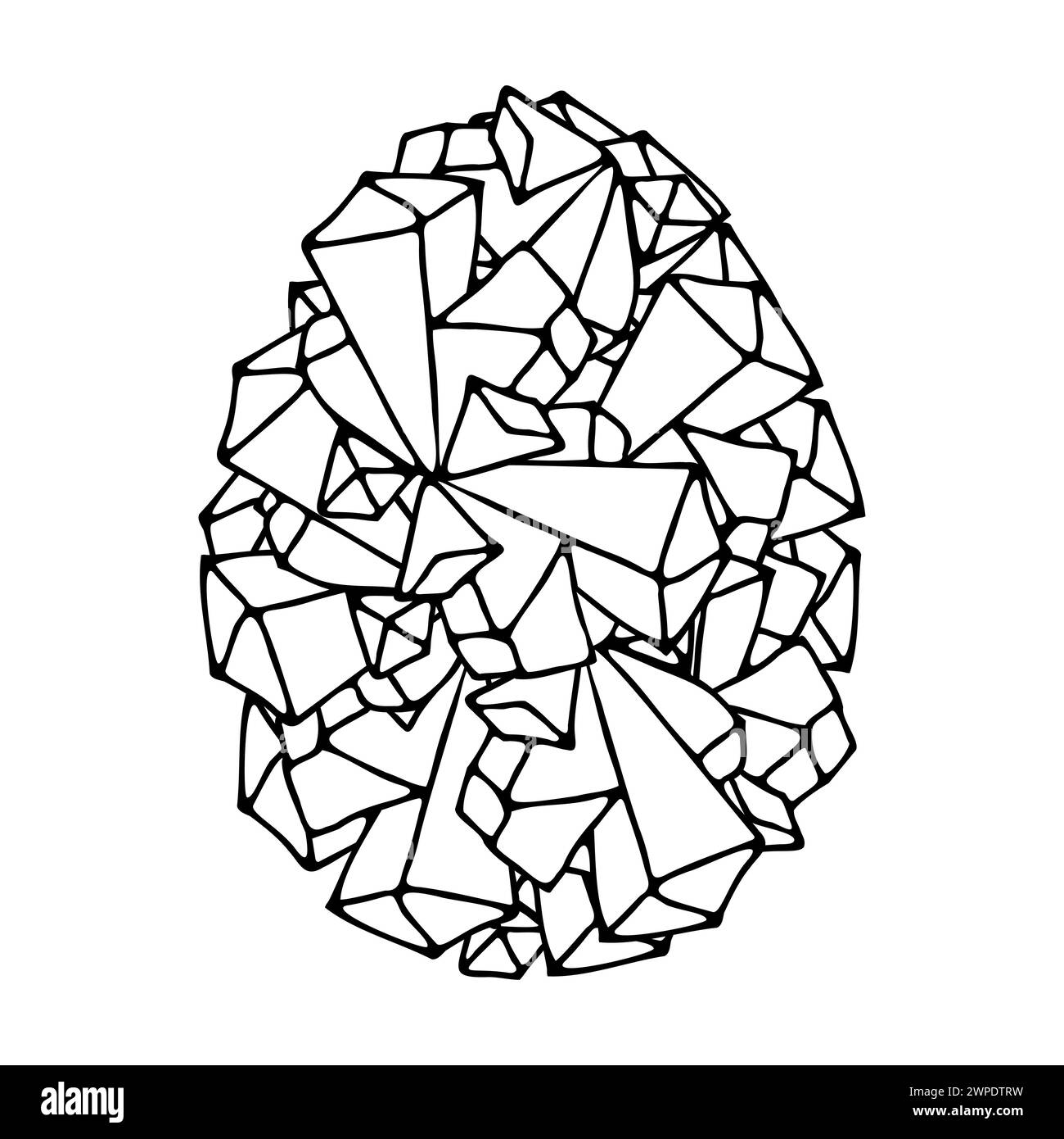 Easter egg crystal hand drawn geometry elements. Vector illustrations ...