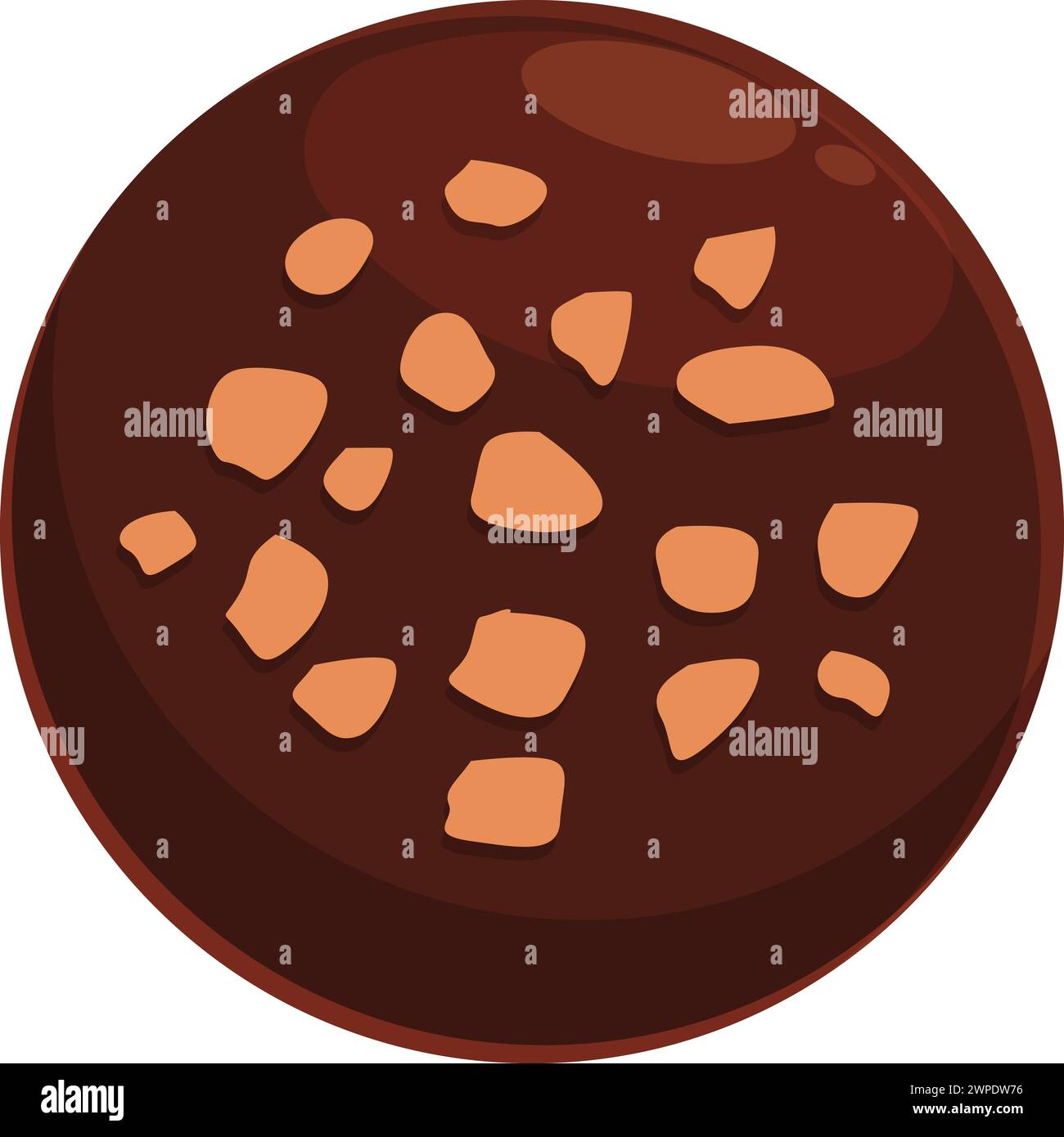 Top view cocoa ball icon cartoon vector. Sweet chocolate. Comic party ...