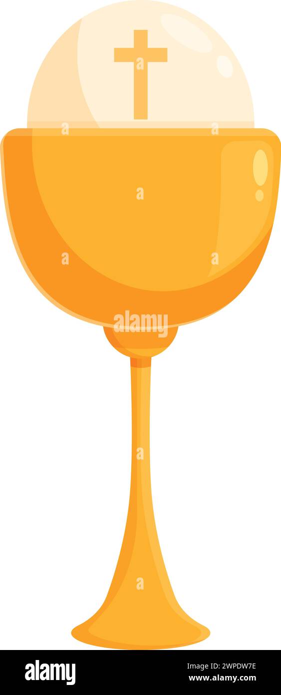 Holy gold cup icon cartoon vector. Church religion holiday. Lent ...