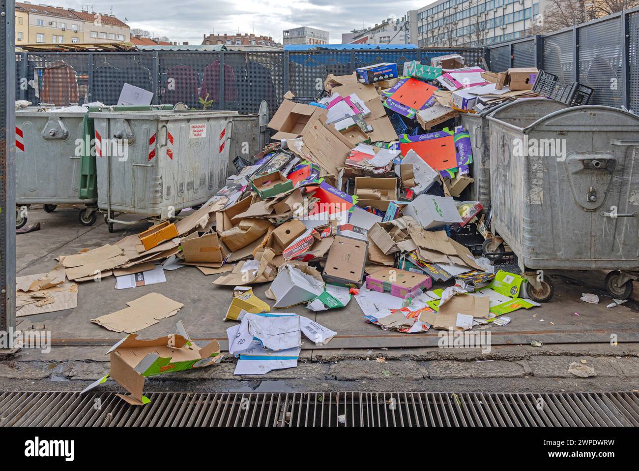 Belgrade, Serbia - February 25, 2024: Large Pile of Cardboard Carton ...