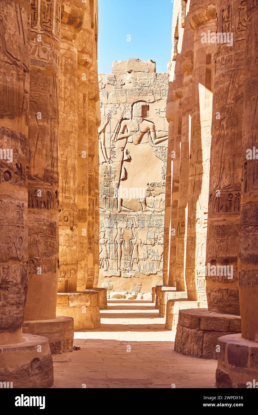 Karnak Temple Great Hypostyle Hall Pillars in Luxor - ancient Thebes ...
