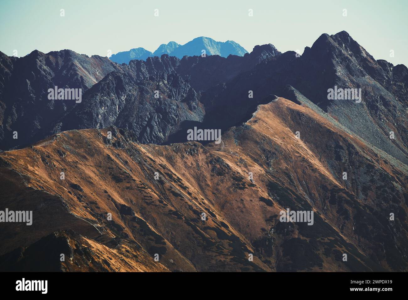 Mountain landscape in Tatra National Park in Poland. Popular tourist ...