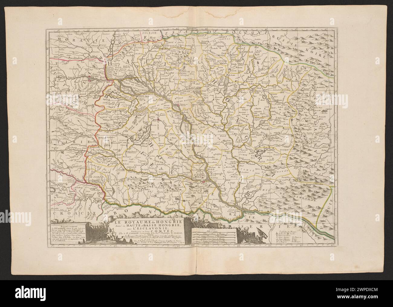 A 1763 map by Jean Beauin depicting the Kingdom of Hungary divided into ...
