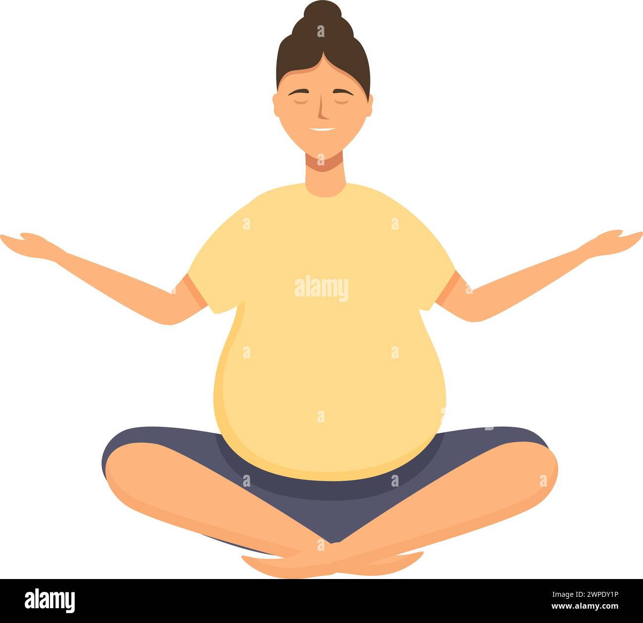 Pregnant woman relaxing on her bed Stock Vector Images - Alamy