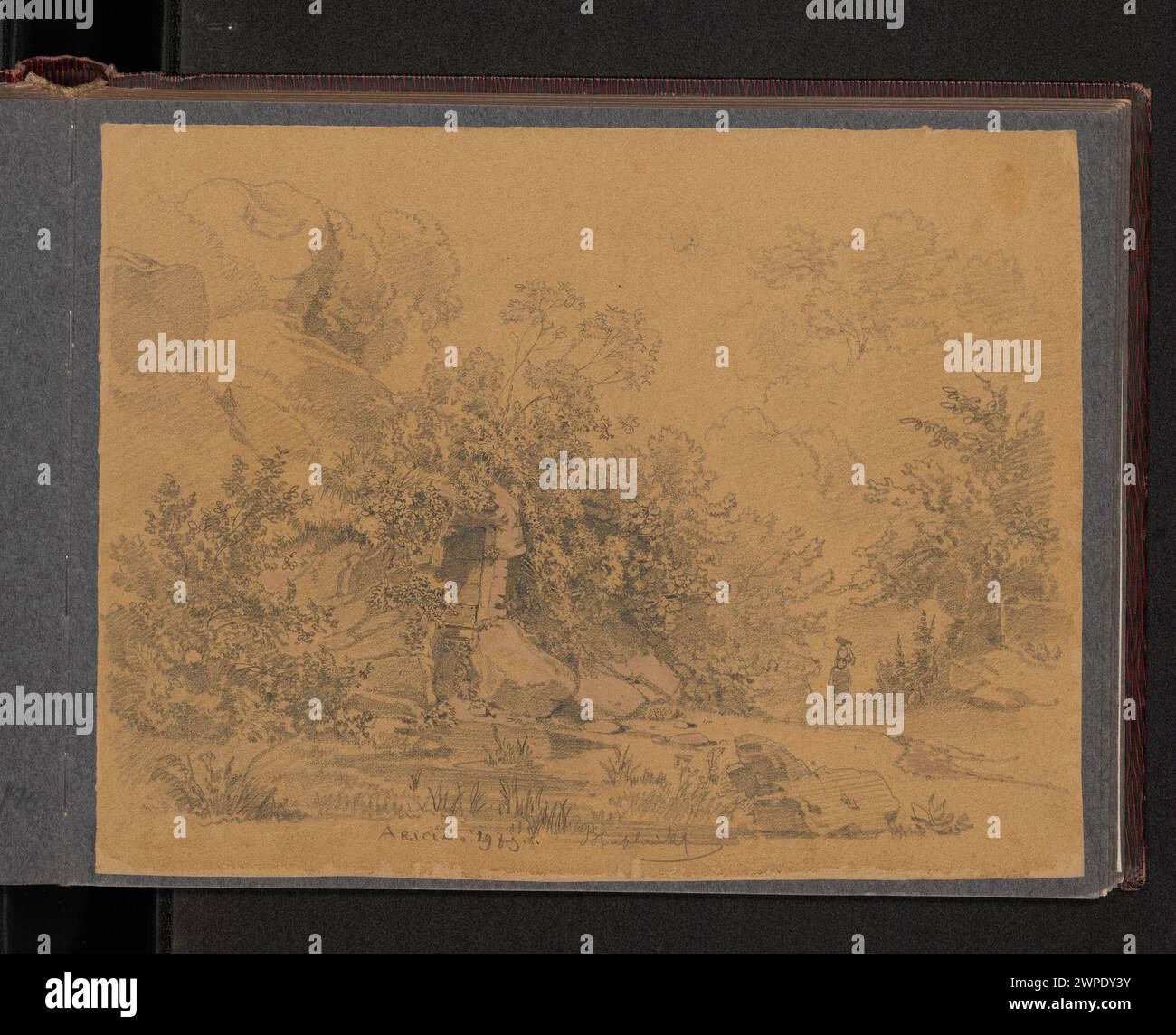 Entrance to the grotto near Ariccia; Blaschnik, Arthur (1823-1918); 1859 (1859-00-00-1859-00-00 ...