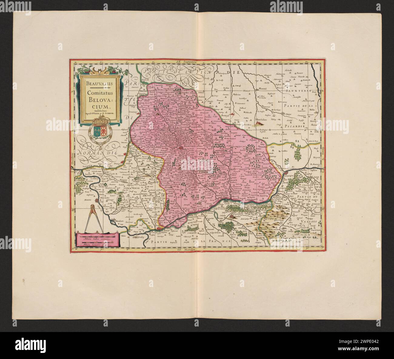 Map of Beauvaisis (Comitatus Belovacium) by Pieter Schenck and Gerard ...