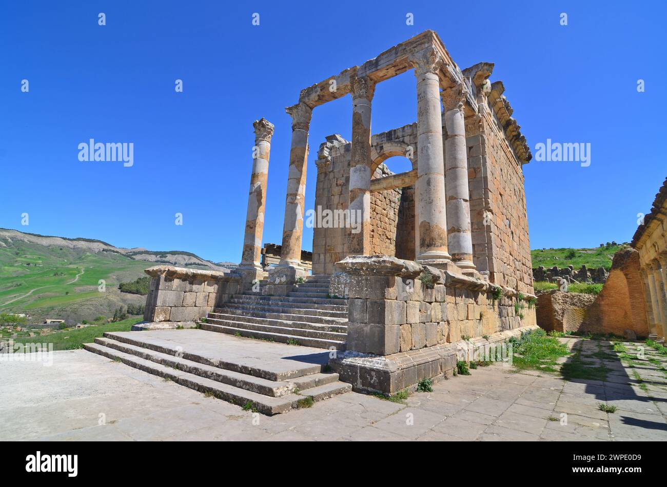 Temple of Severus in the Roman city of Cuicul, Algeria Stock Photo - Alamy