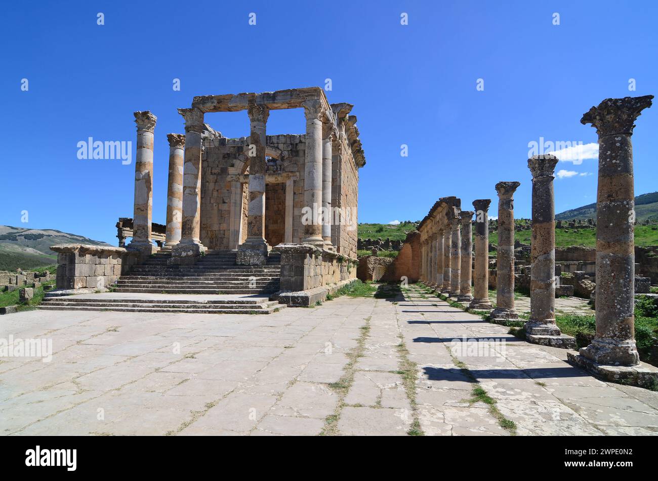 Temple of Severus in the Roman city of Cuicul, Algeria Stock Photo - Alamy