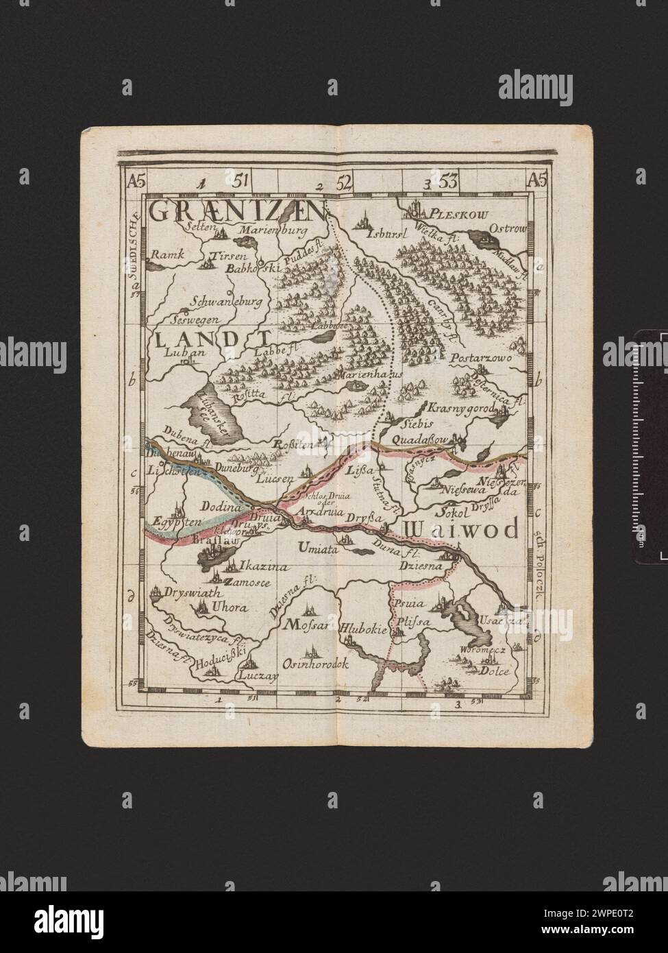 A map by Johann Stridbeck depicting Braszczyzna in the Polesie region ...