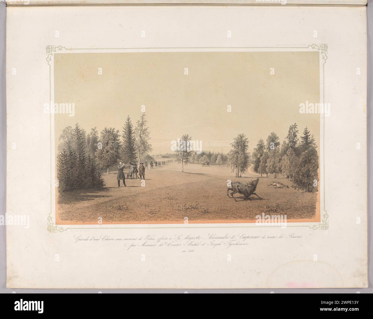 Lithograph showing the assassination attempt on Emperor Alexander II by ...