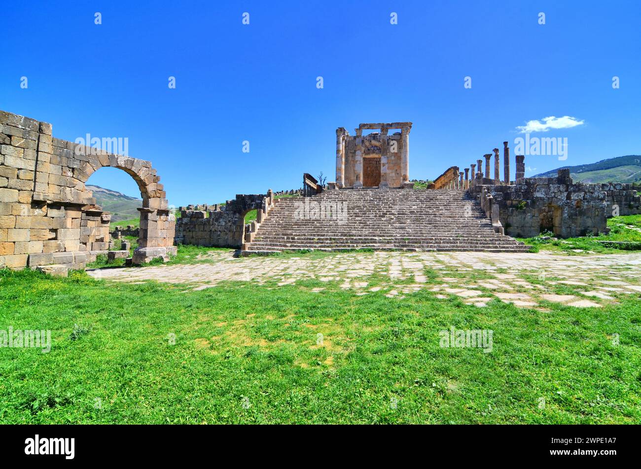 Temple of Severus in the Roman city of Cuicul, Algeria Stock Photo - Alamy