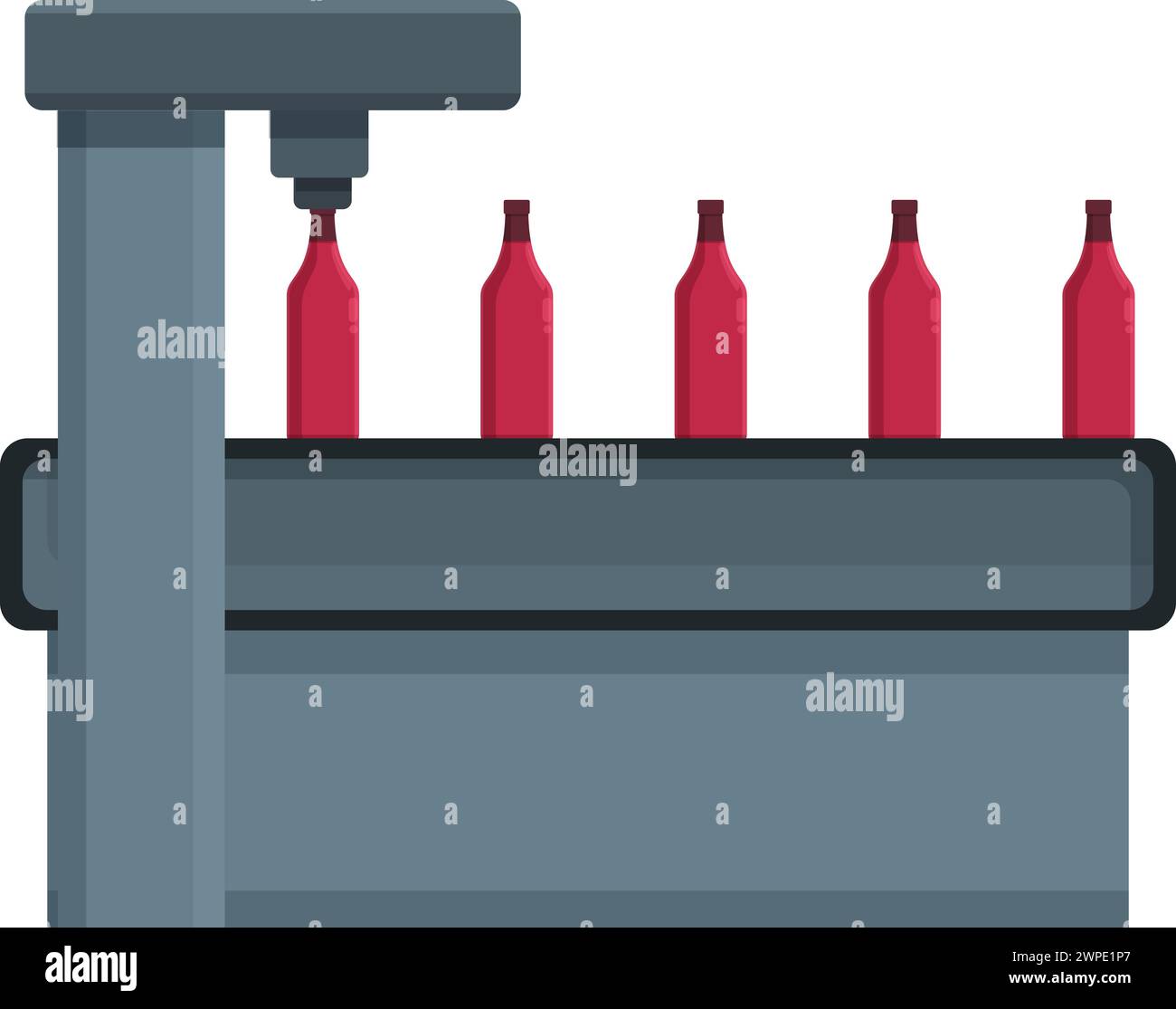 Wine production line icon cartoon vector. Drink alcohol factory ...