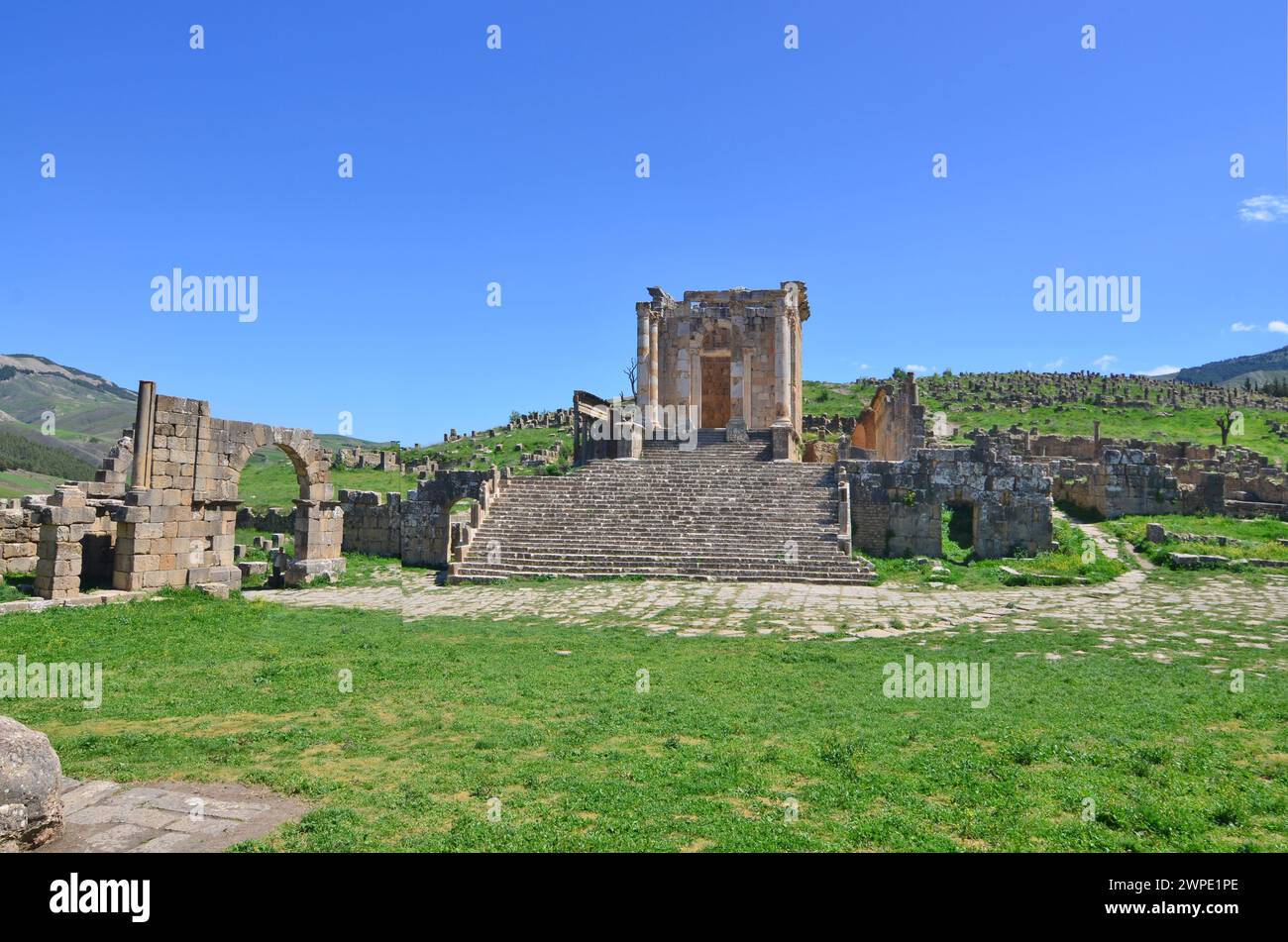 Temple of Severus in the Roman city of Cuicul, Algeria Stock Photo - Alamy
