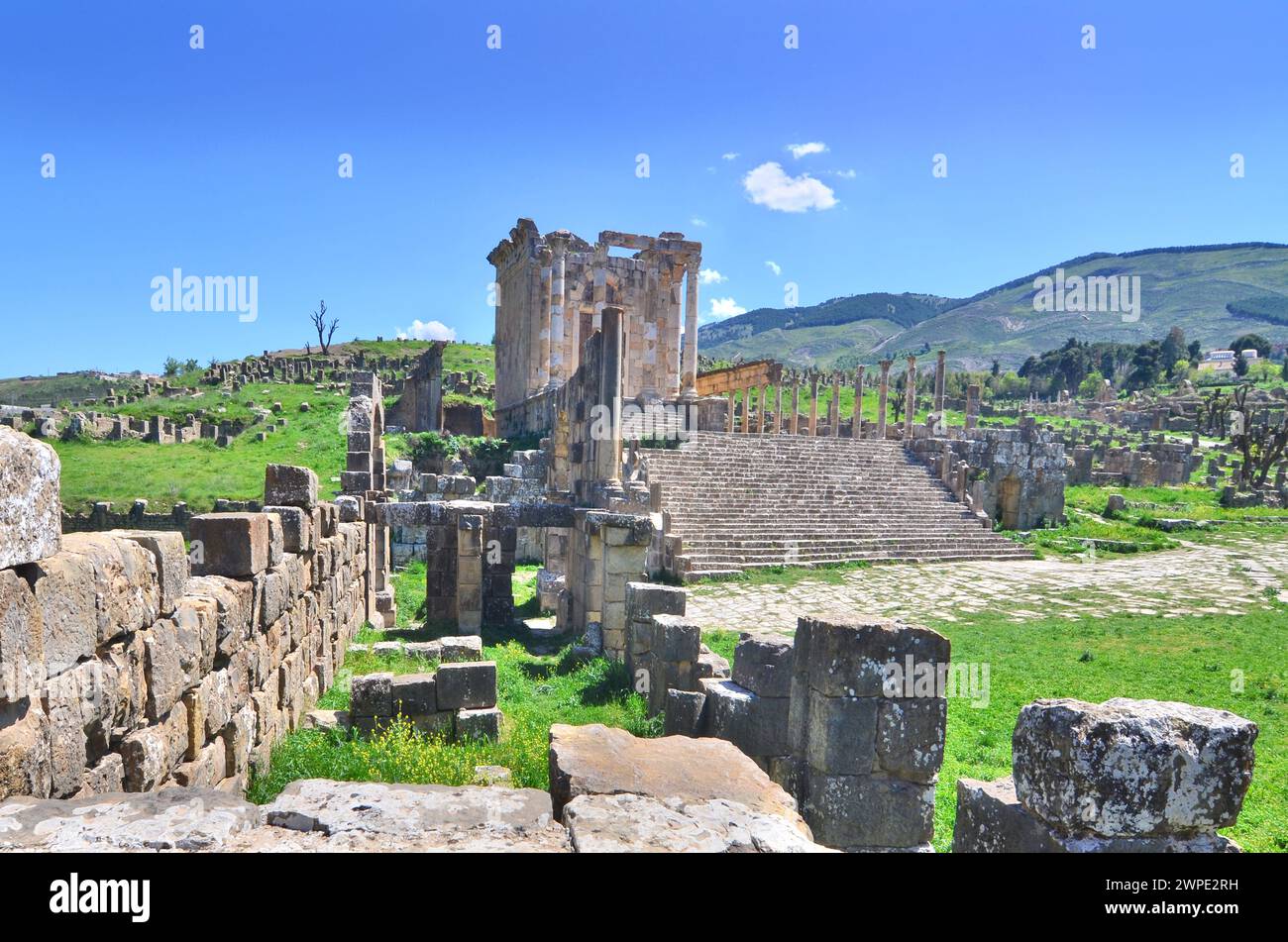 Temple of Severus in the Roman city of Cuicul, Algeria Stock Photo - Alamy