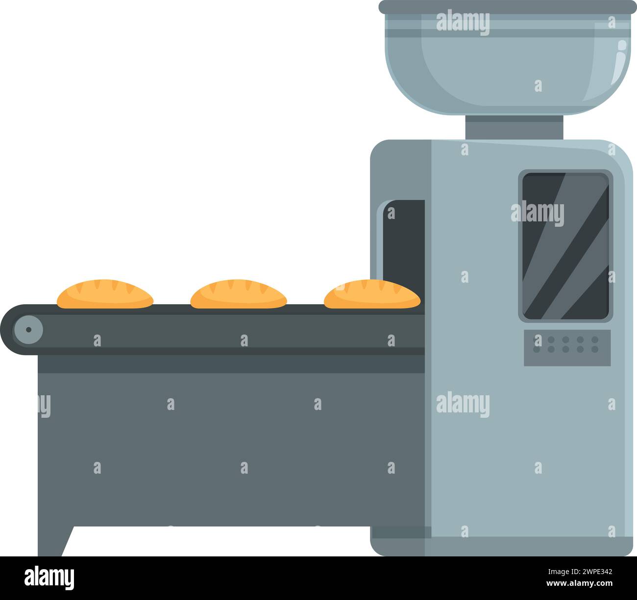 Bread production line icon cartoon vector. Cake baking harvest. Cereal ...