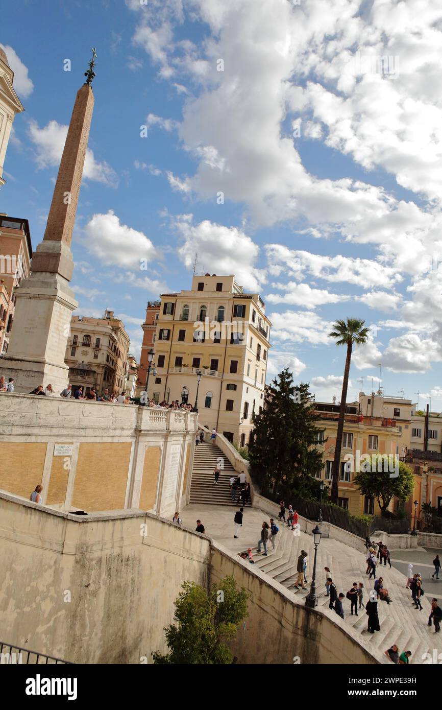 day time obelisk in Rome Italy at Spanish steps Stock Photo - Alamy
