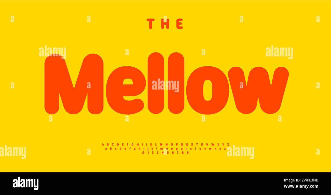 Mellow rounded alphabet. Soft thick alphabet for vibrant educational ...