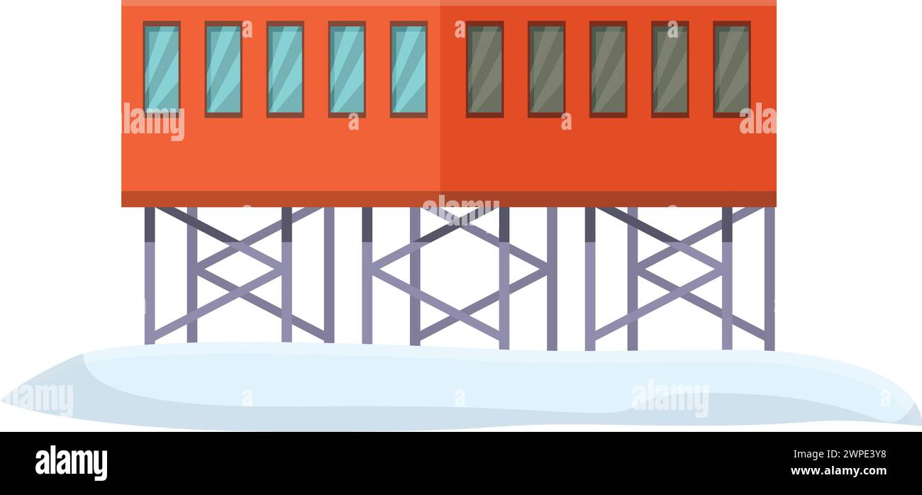 House arctic stand icon cartoon vector. Man scientist station. South ...