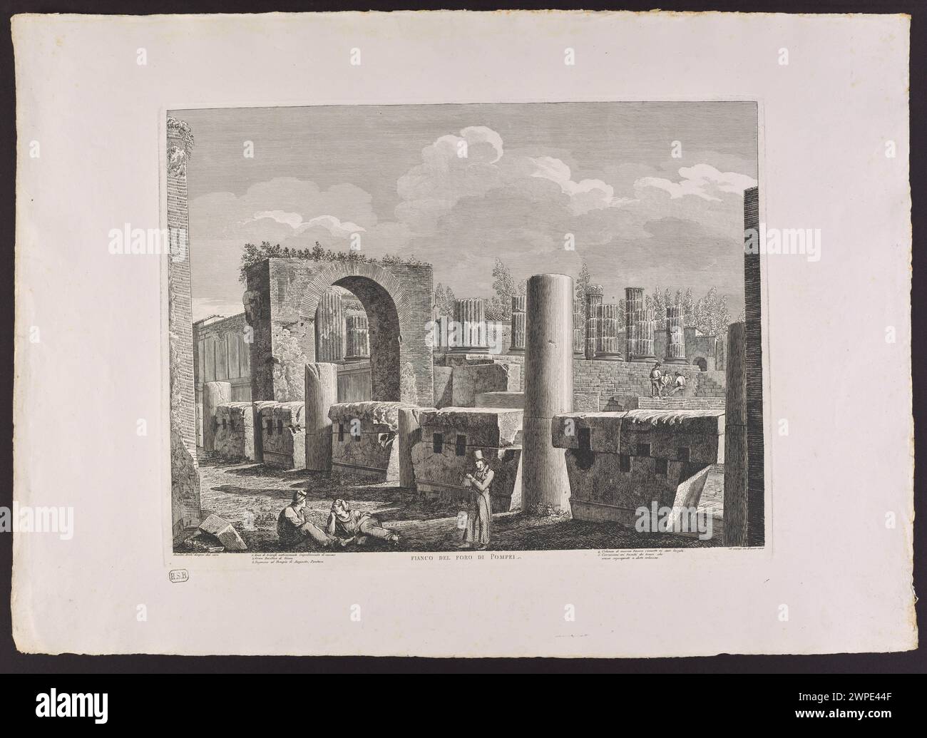 Perspective of Pompeii Forum ruins in Italy, showing Roman ...
